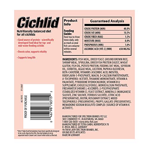 Tetra Cichlid Flakes for Mid and Top Feeding, 5.65 oz.