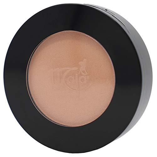 Maja Pressed Compact Powder for Flawless Uniform Coverage, Matte Skin, Without Shine, Long Lasting Effect, Fragrance-Free, Mirror and Tassel, Beige Oscuro Color, 0.53 Oz, Box
