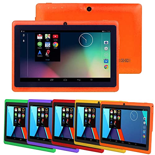 7" Android 4.4 Duad Core Tablet PC 1GB+8GB Dual Camera WiFi Bluetooth, Baby Toys for Boys Girls Adults (red)