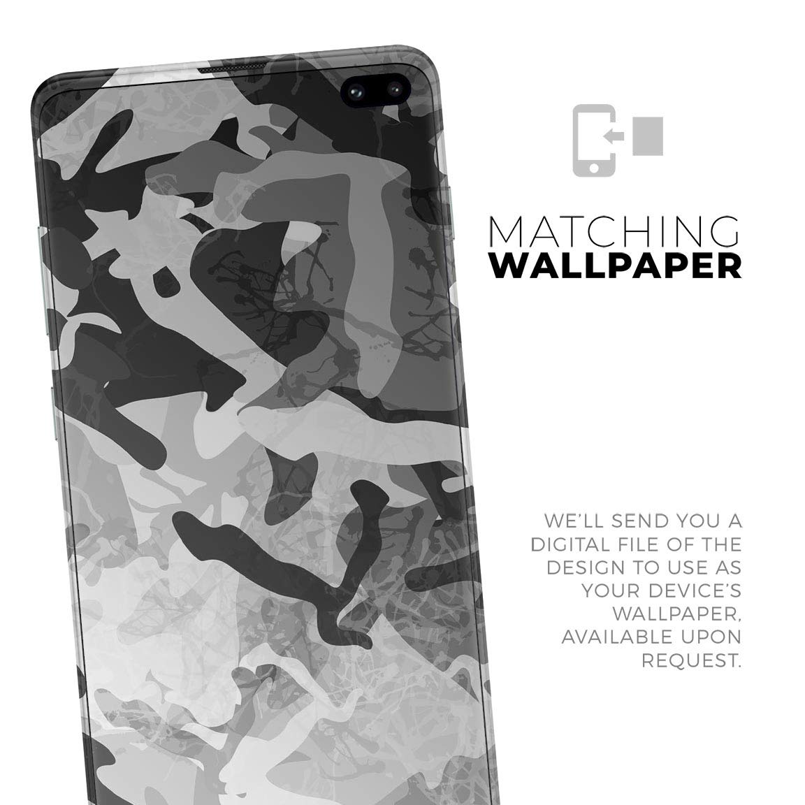 DesignSkinz Desert Snow Camouflage V2 Protective Vinyl Decal Wrap Skin Cover Compatible with The Samsung Galaxy S20 (Screen Trim & Back Glass Skin)