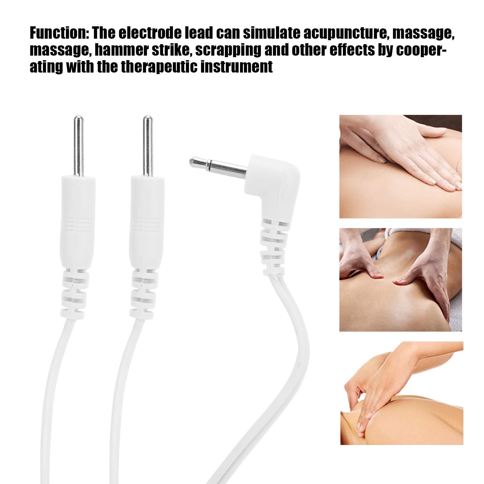 Sonew 10pcs / Bag DC 2.5mm 1.2m 2?in?1 Pin Type Electrode Lead Wires Cable, Compatible Lead Wires for TENS Unit Physiotherapy Machine