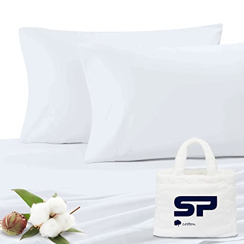 Toddler Travel Pillowcase Set of 2 PC Pillow Cover 100% Egyptian Cotton Decorative Pillowcase 500 Thread Count Baby Pillowcase with Zipper Closure Toddler Pillowcase 12x16 inch, White Solid