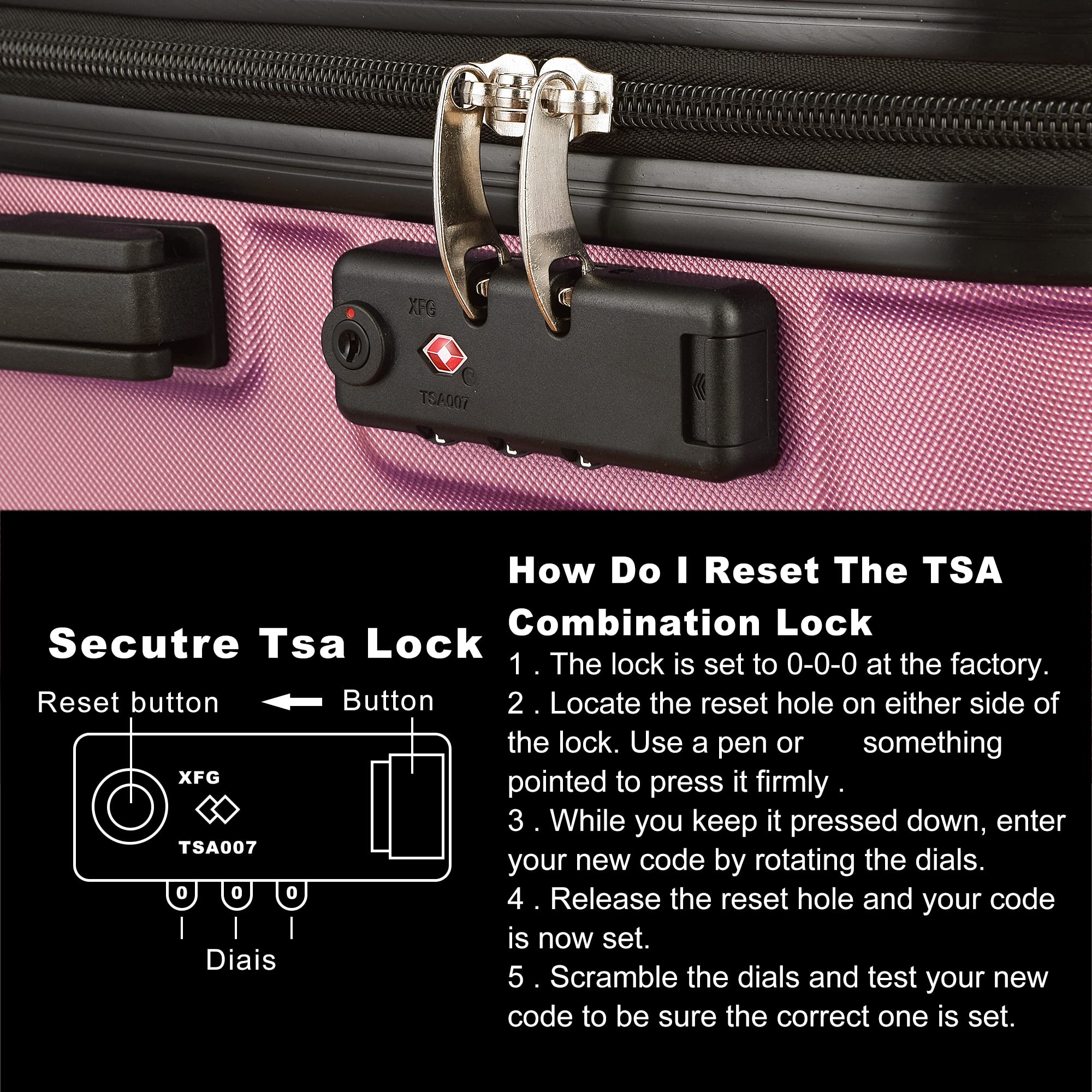 3-Piece Set Hardshell Luggage Sets Lightweight Suitcase Spinner Wheels Durable Suitcase with TSA Lock