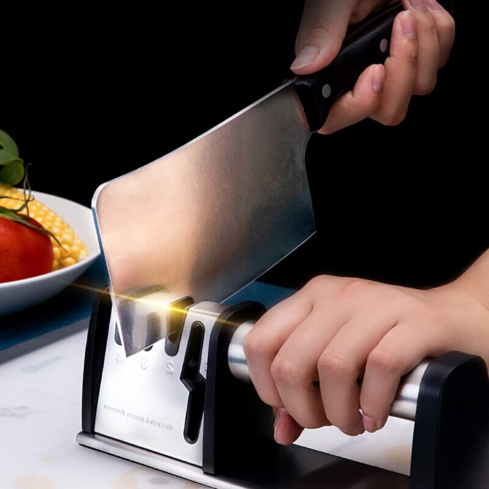 4-in-1 Original Knife Sharpeners,Kitchen Blade Vegetables Knives Scissors Sharpener for Chefs Choice Knife Sharpener Tools, Easily Restores Dull to Sharp
