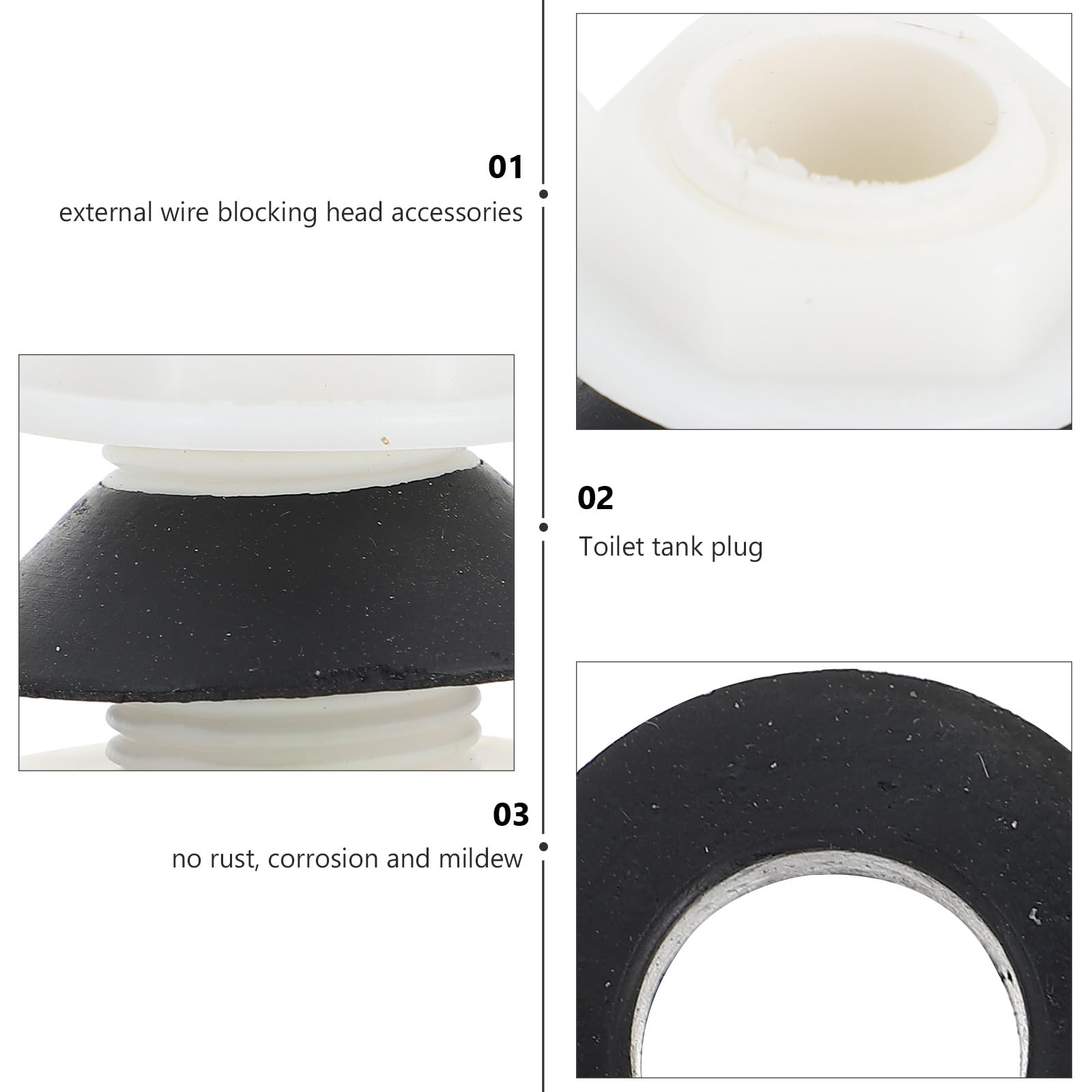 VILLFUL 2 Pcs Toilet Tank Plastic for Toilet Repair Bathroom Accessories for Easy Installation and Leak Prevention
