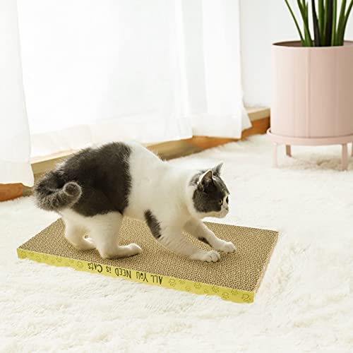 AccEncyc Cardboard Cat Scratcher Pads Cat Scratching Board for Indoor Cats 17x8.3x1 Inch Dual-Side Corrugated Cat Scratcher Reusable Cat Supplies - 1 Pack