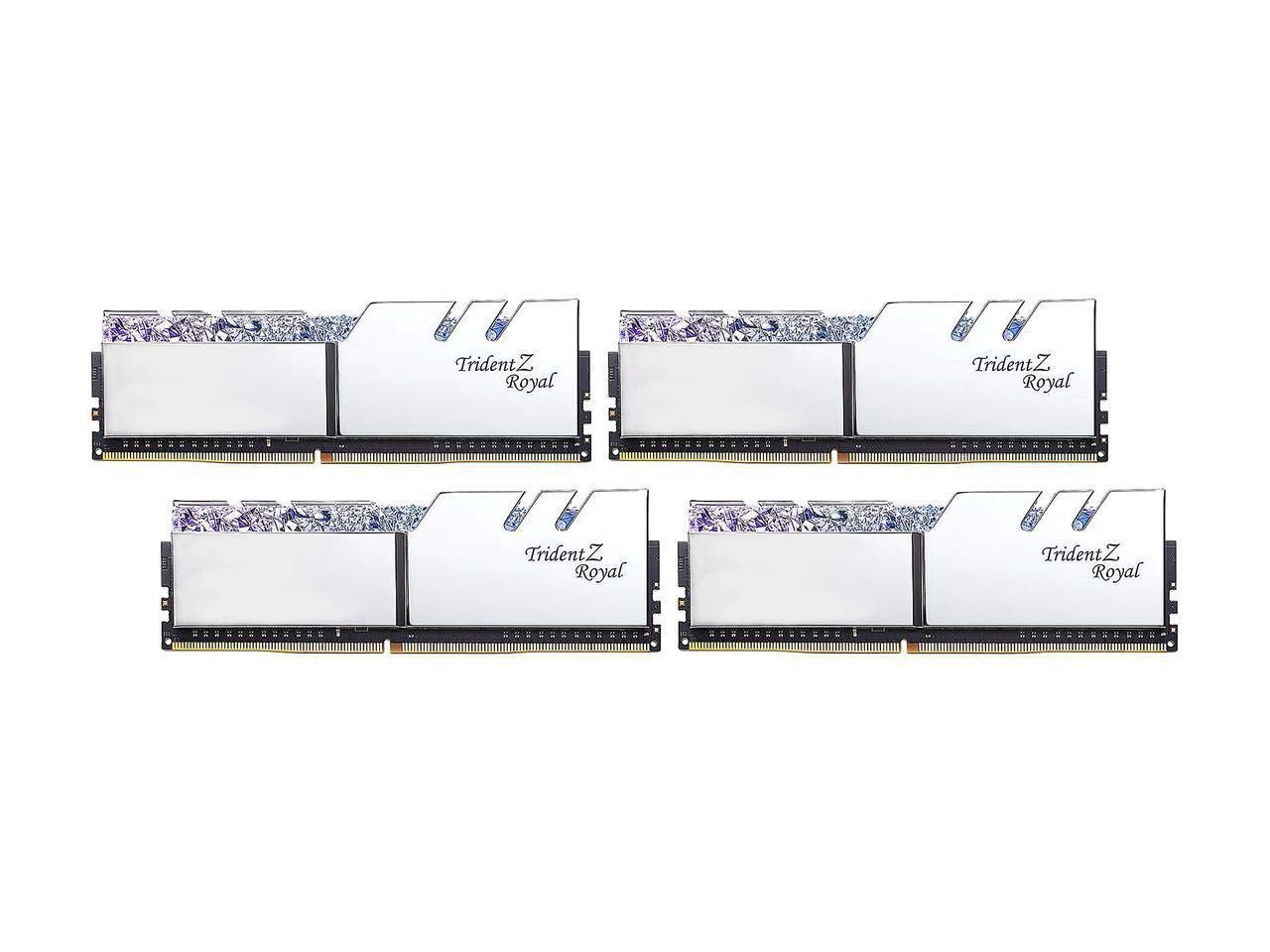 32GB G.Skill DDR4 Trident Z Royal Silver 3600Mhz PC4-28800 CL16 1.35V Quad Channel Kit (4x8GB)