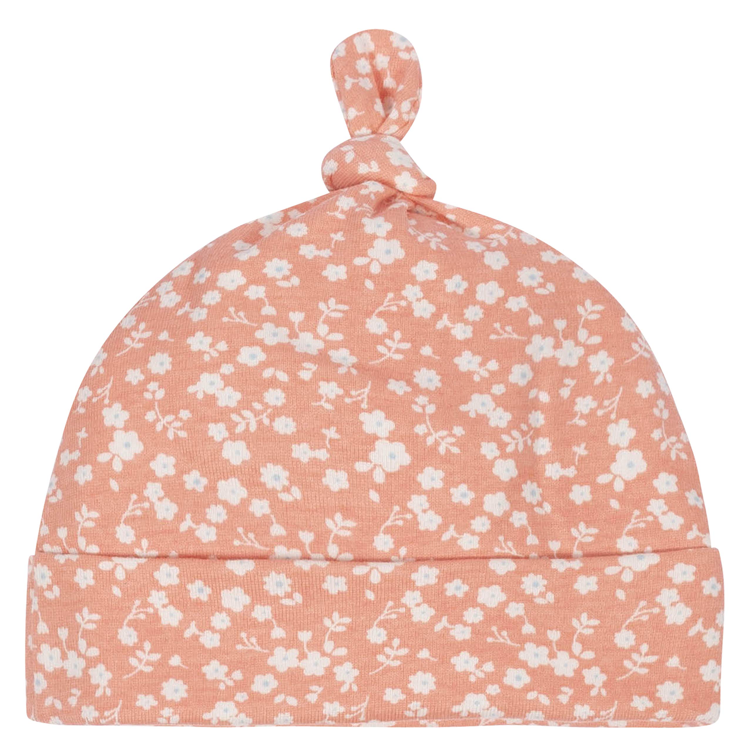 Grow by Gerber Baby Girls 4-Pack Caps, Orange/Yellow/Green/Ivory, Newborn