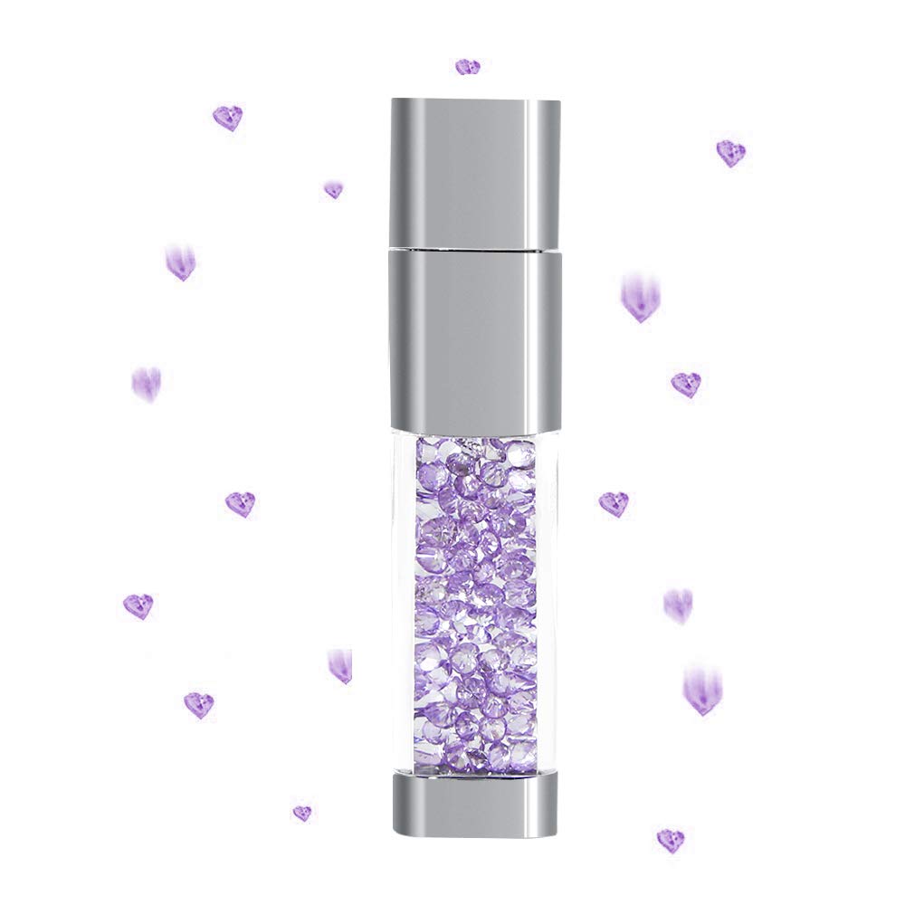 32GB USB 2.0 Crystal Flash Drive Glitter Lipstick Case Shape USB Drive Shining Jump Drive Pen Drive Funny Memory Stick for Gift (32GB, Amethyst)