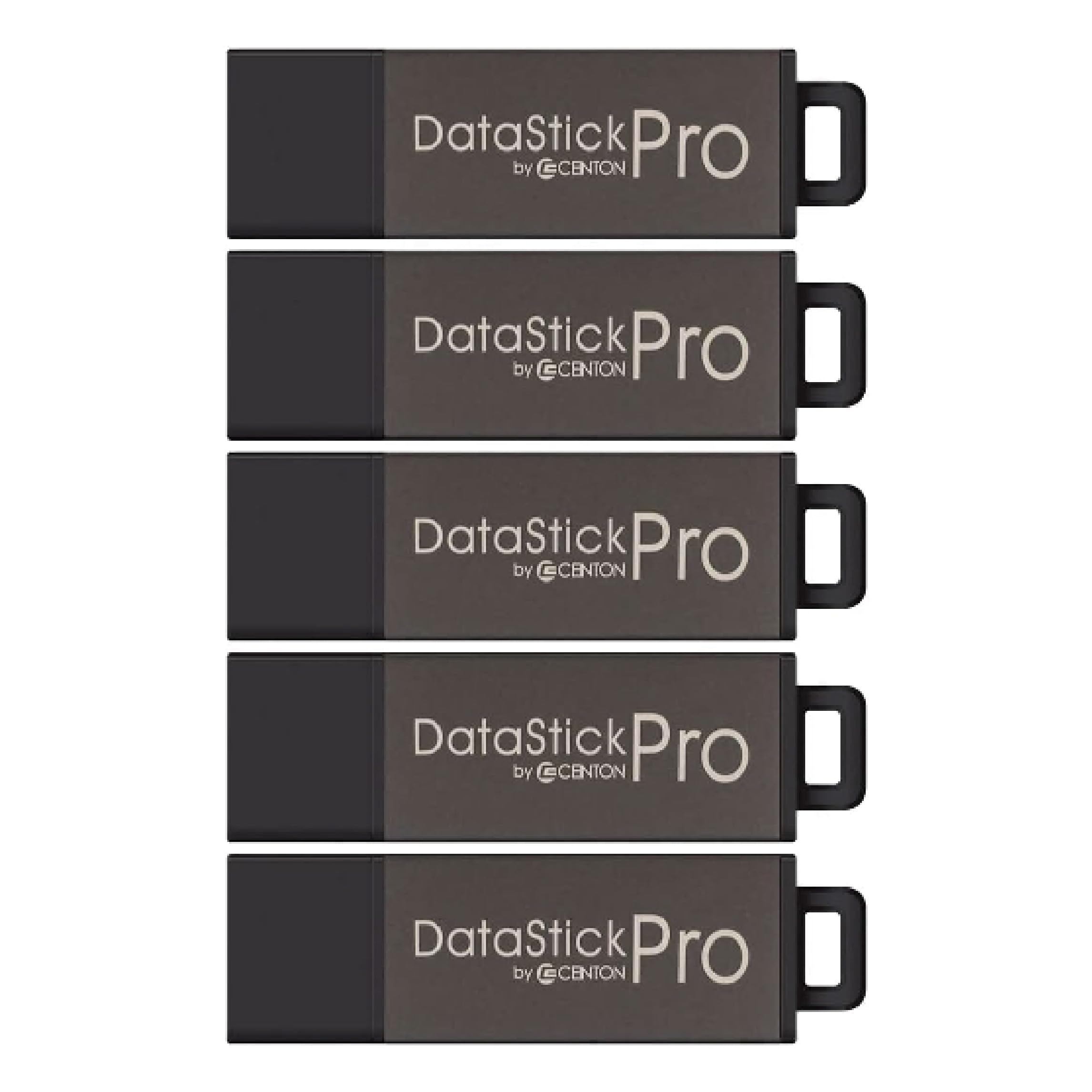 Centon DataStick Pro USB 2.0 Flash Drive 8GB x 5, Grey