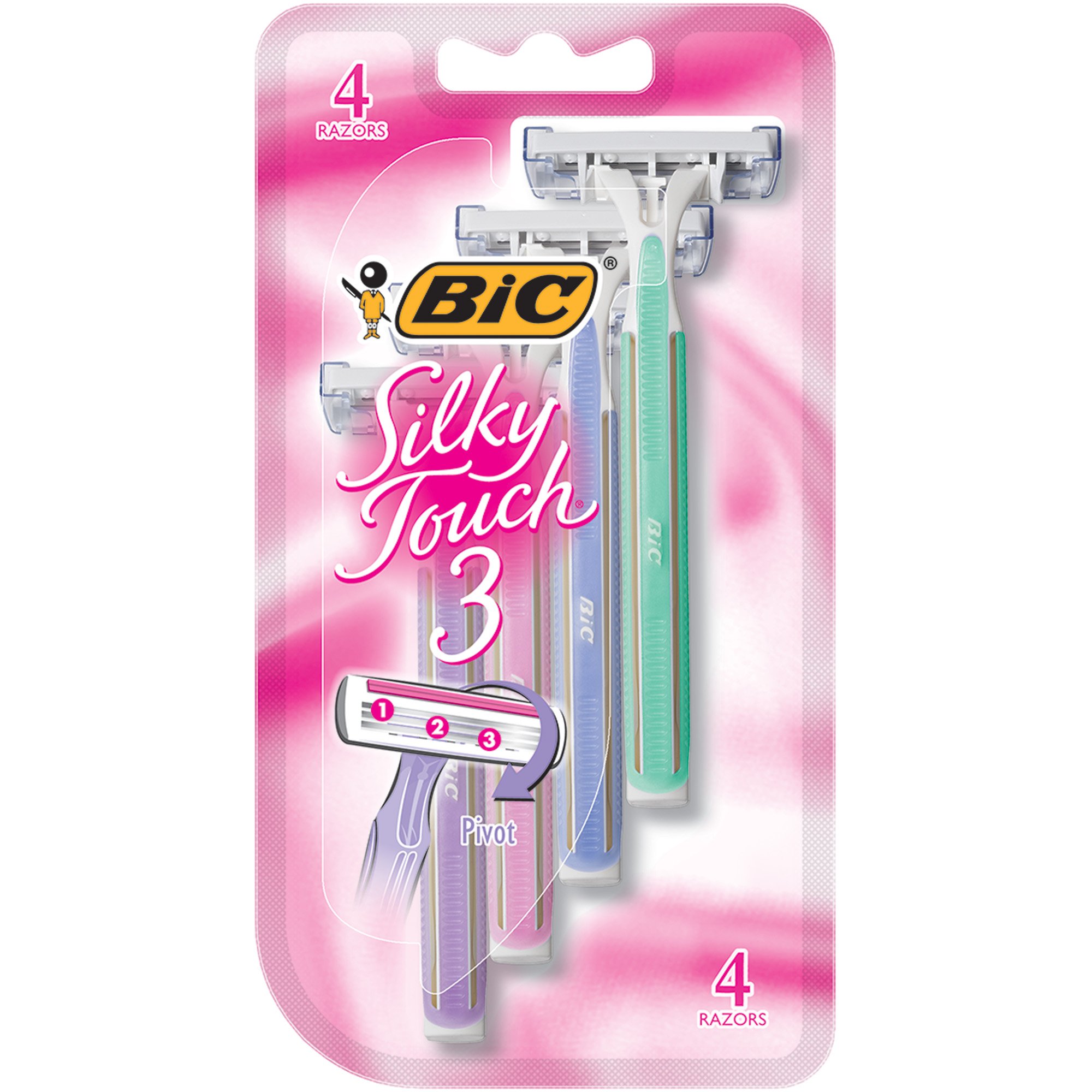 BIC Silky Touch 3 Disposable Shaver, Women, 4 Count