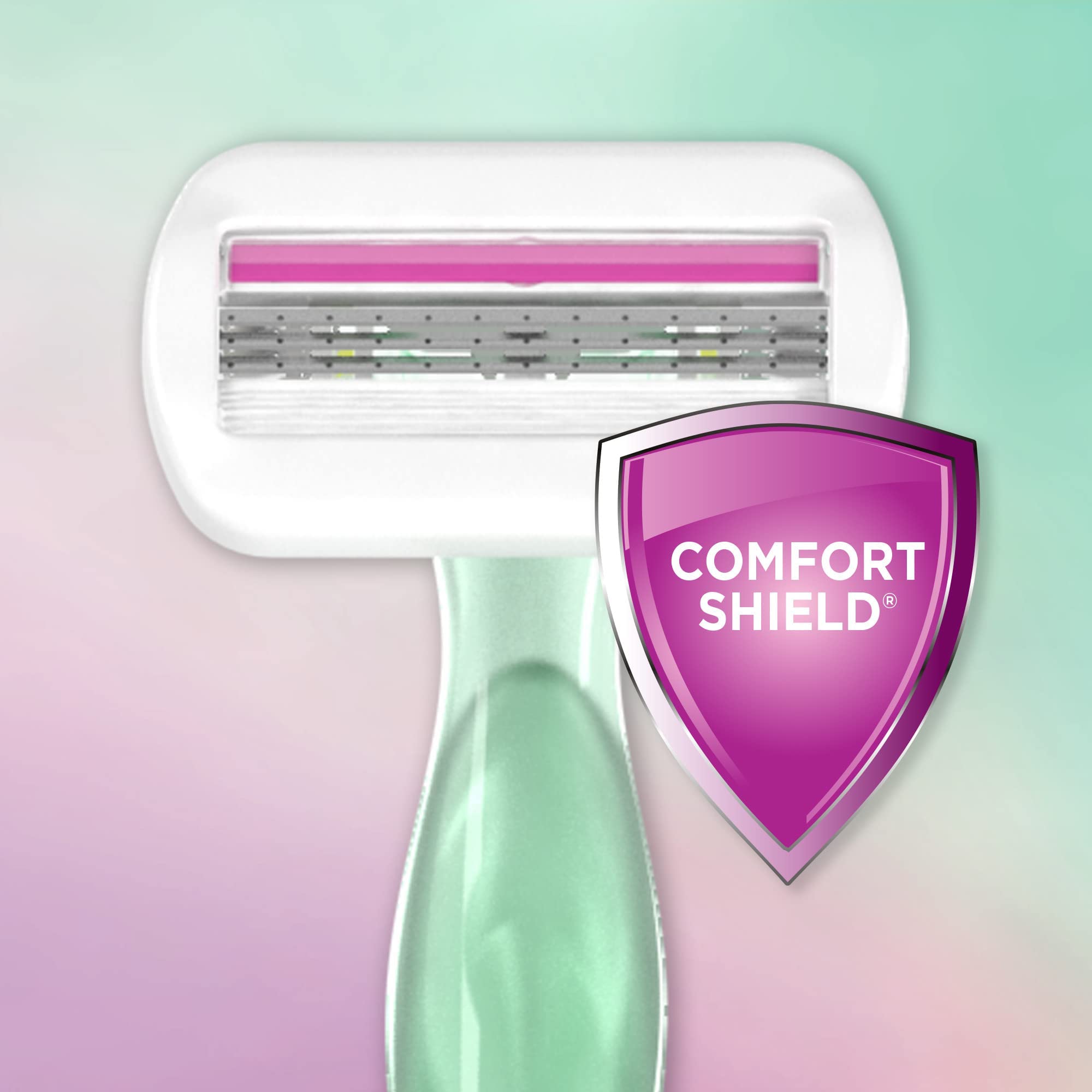 BIC Soleil Sensitive Women's Disposable Razors, 3 Blades With Moisture Strip For a Silky Smooth Shave, 6 Piece Razor Set, 3 Count (Pack of 2)