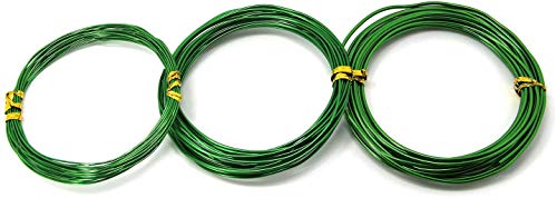 9 Rolls Bonsai Wires, YOURSEE Anodized Aluminum Bonsai Training Wire with 3 Colors (Black, Brown, Green) and 3 Sizes (1.0 mm, 1.5 mm, 2.0 mm), Total 147 Feet