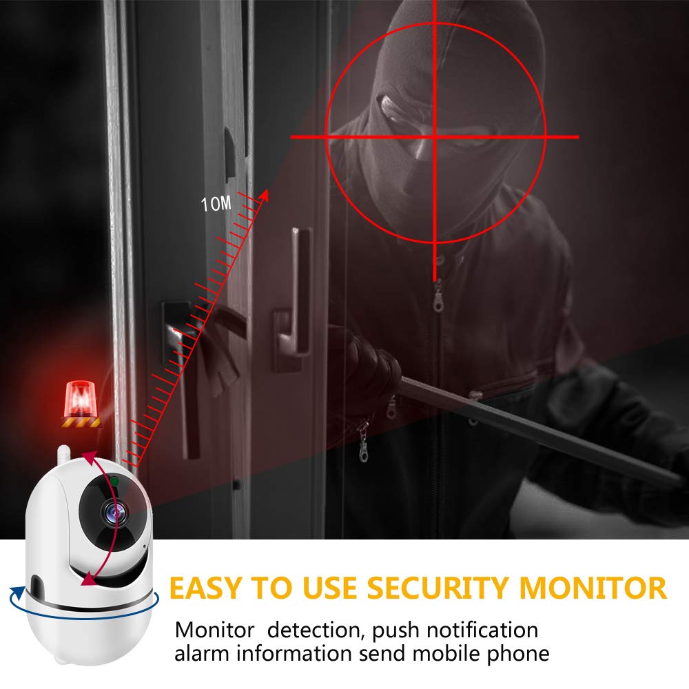 AOLANS Security Cameras Wireless Indoor camaras de seguridad Cameras for Home Security Baby Monitor 360 Degrees Cam for Dimmable/Pet/Nanny cam with Support 64G or Cloud Storage Two Way Audio 2.4Ghz