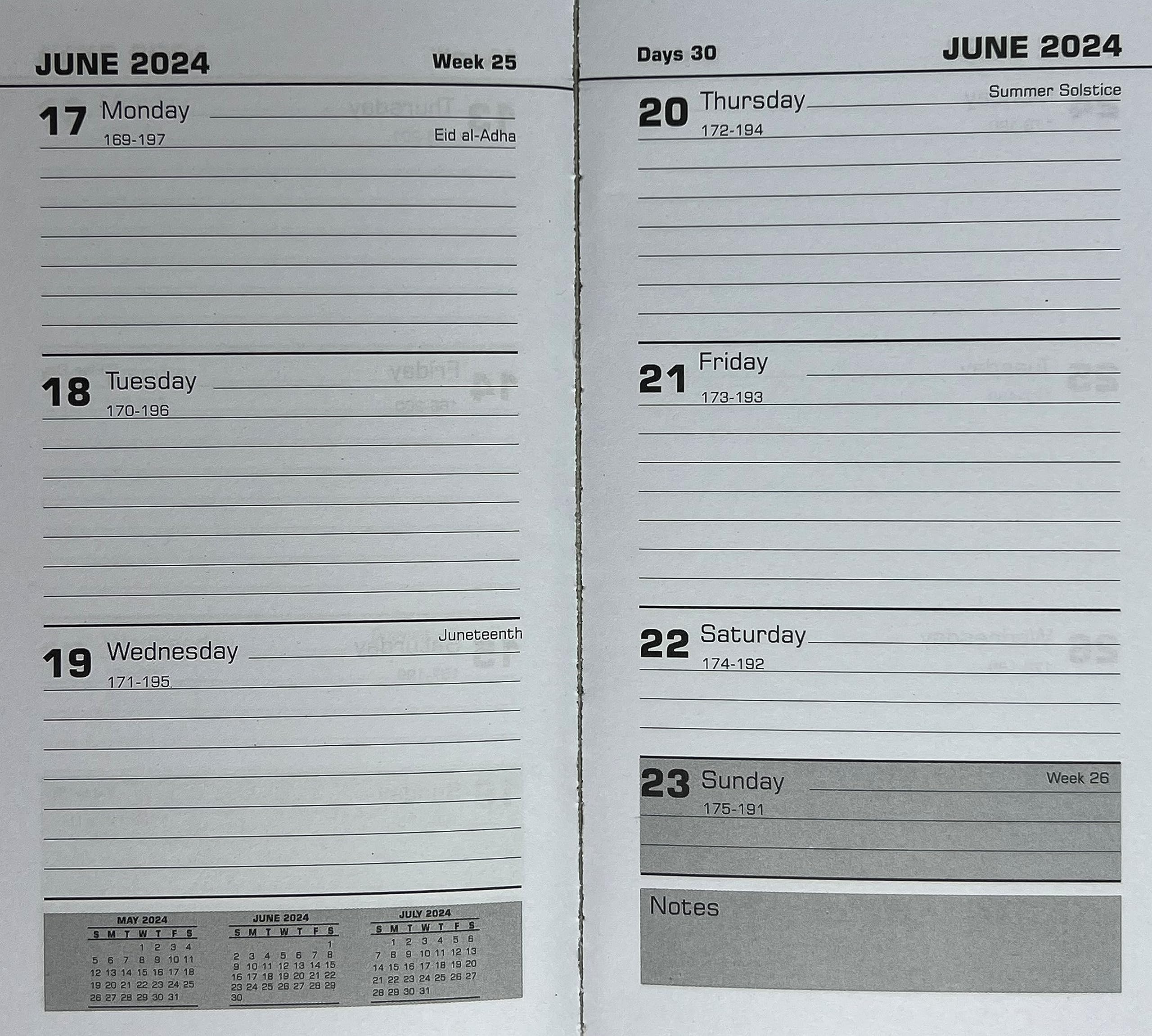 2024 WEEKLY Business Pocket Planner Agenda Calendar Appointment Diary Book 4x6 3x6 (Blue)