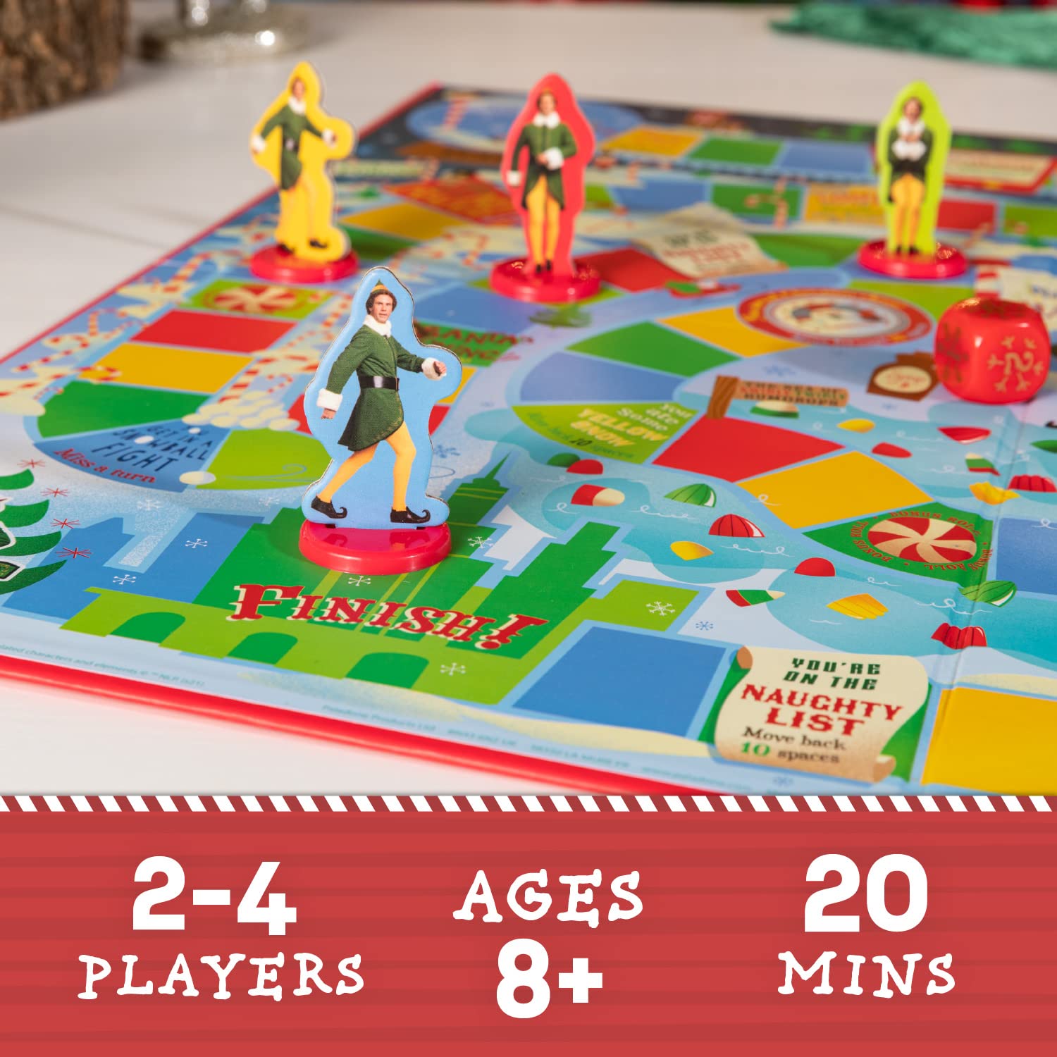 Paladone Buddy The Elf Game - 2-4 Players - Ages 8+ - Christmas Board Game Officially Licensed Elf Movie Merchandise