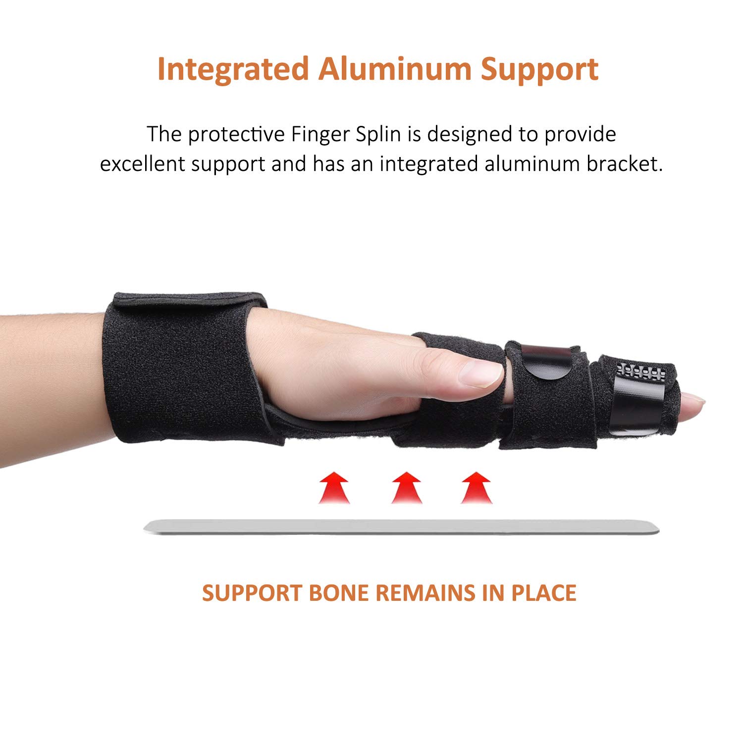 3 Finger Splint, Trigger Finger Splint, Finger Knuckle Immobilizer, Adjustable Finger Support Brace for Broken Joints, Sprains, Arthritis, Pain Relief, Tendonitis, Fits for Left or Right Hand