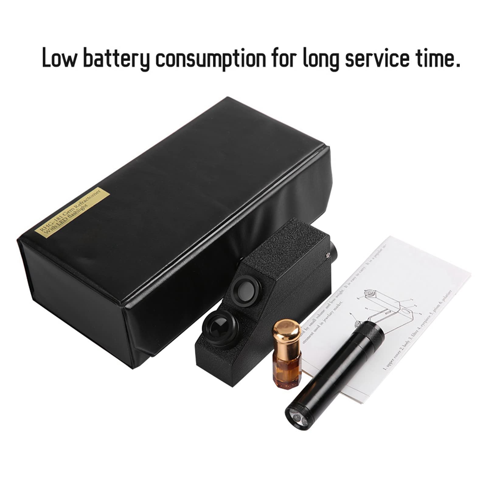 Redxiao 【???????????????????? ???????????????????????? ???????????????????????? ????????????????????】 Jewelry Refractometer, RHG181 1.30-1.81 Professional Portable Gemological