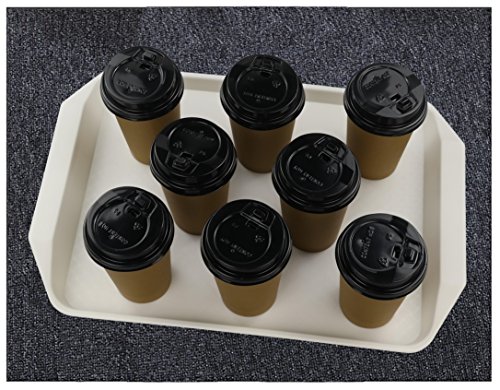 Eagrye Fast Food Serving Trays, Rectangle 16.9" x 12", Set of 6 (White)