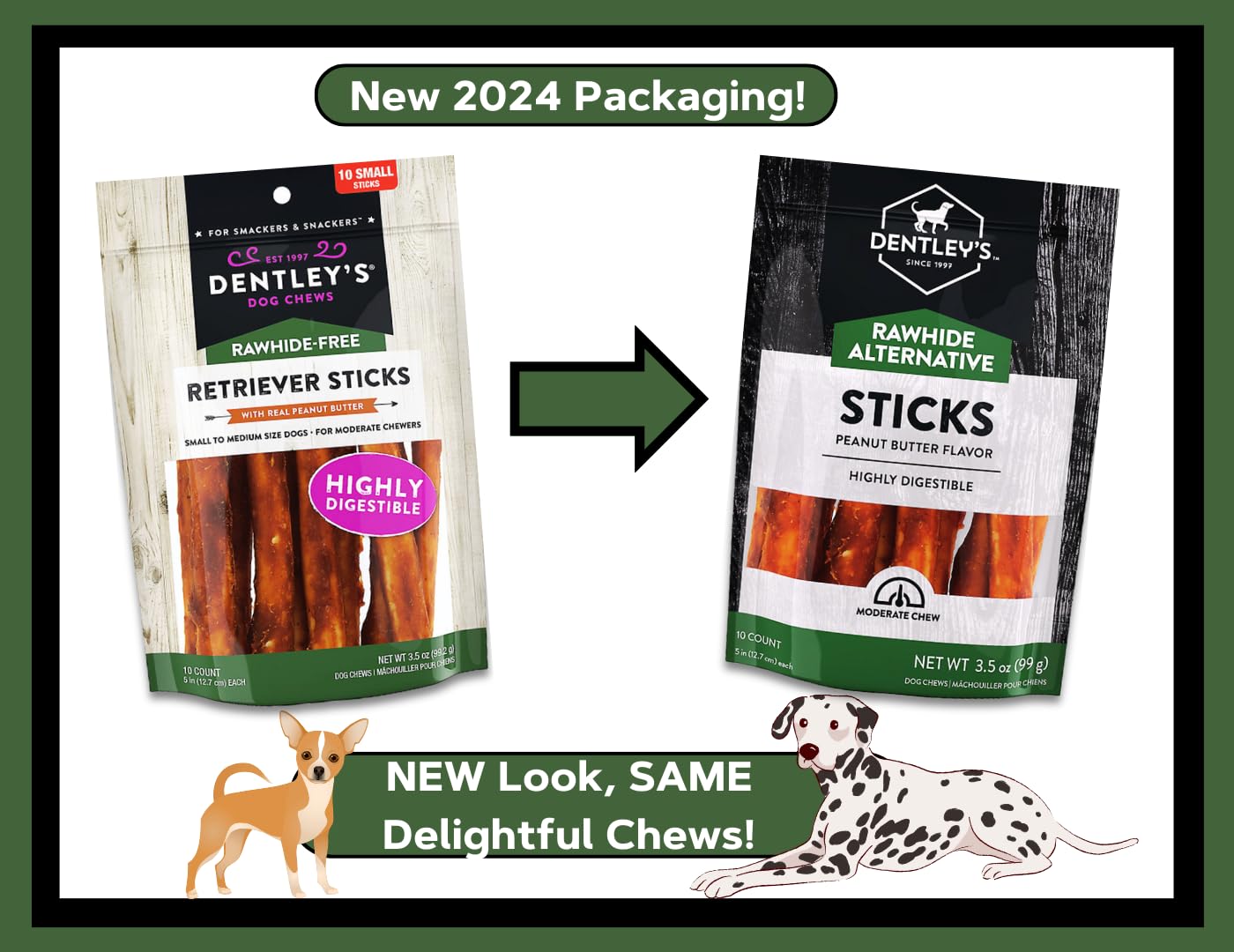 AccessiPets Dog Chew Bundles for Small & Medium Dogs, Rawhide Free Alternative 5 in Retriever Sticks Bundle with 1 Dog Waste Roll, Dental Rolls for Moderate Chewers (Peanut Butter, 10 Count)