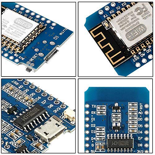 Ultrasir ESP8266 ESP-12 ESP-12F NodeMcu Mini D1 Module Lua 4M Bytes WLAN WiFi Internet Development Board Base on ESP8266 ESP-12F for Arduino,Compatible with WeMos D1 Mini (1pcs)…