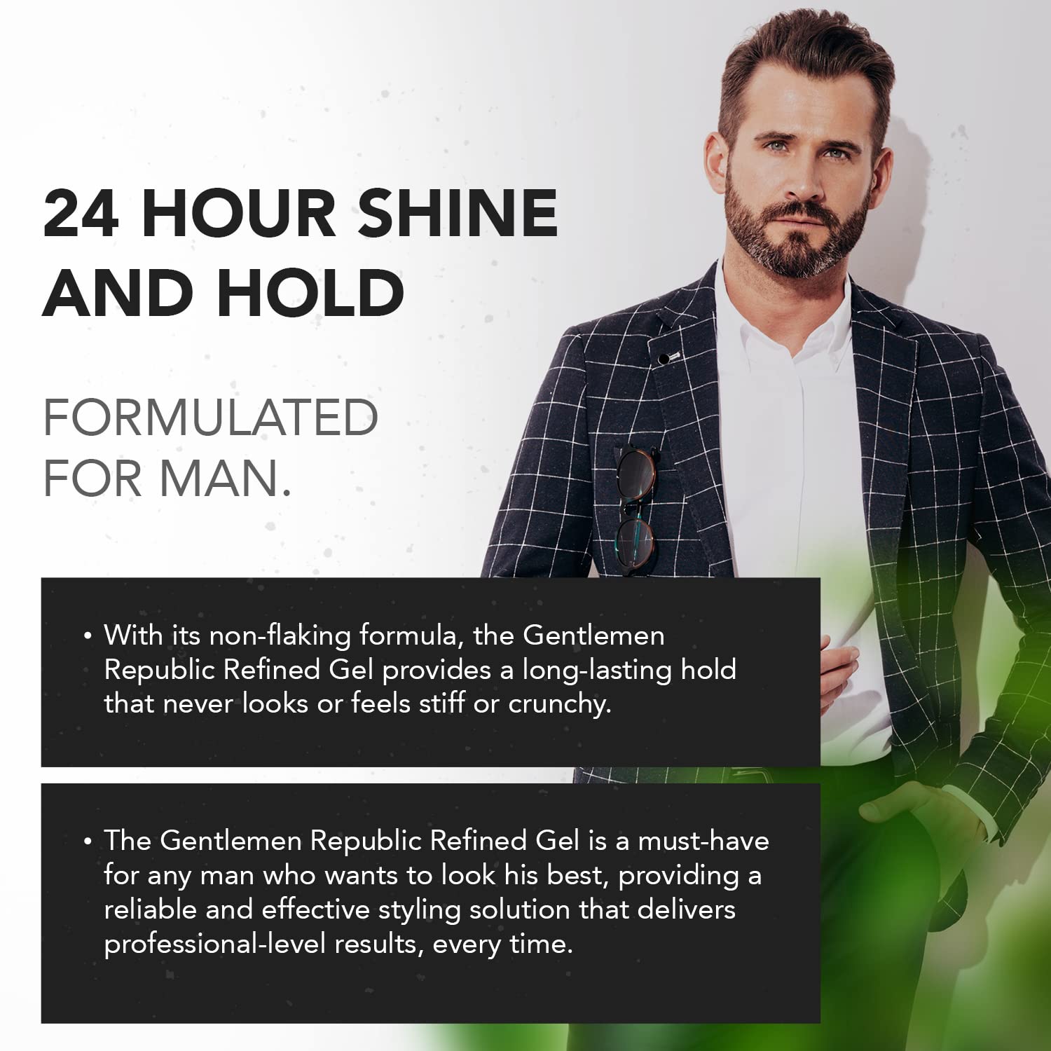 Gentlemen Republic 8oz Grooming Hard Hold & Shine Refined moisture Hair Styling Gel