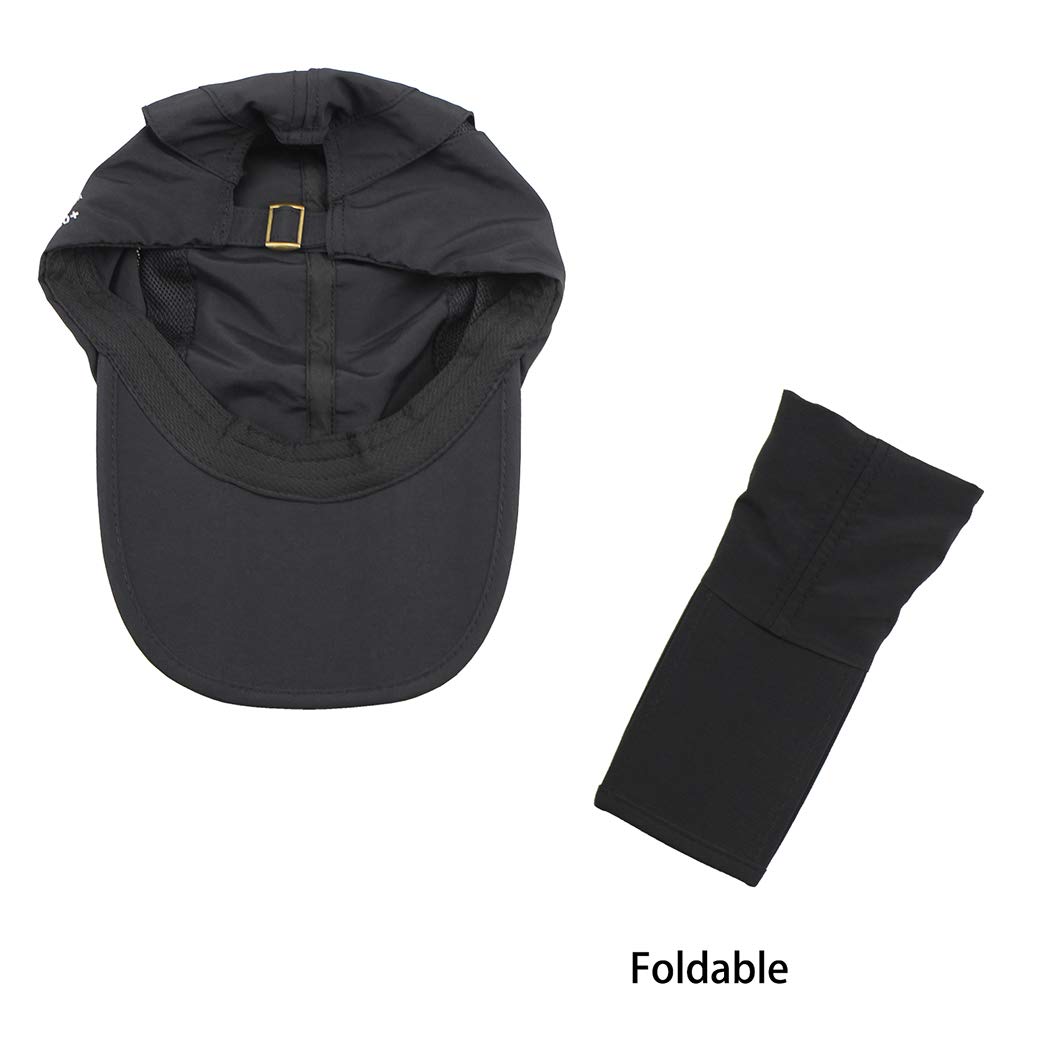 3-Panel Foldable UPF 50+ Sun Protection Portable Hats Quick Dry Baseball Cap Breathable Soft Adjustable Outdoor Sports Hat (Plum)