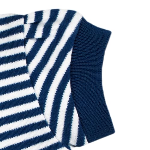 College Baby Striped Game Day Polo Dress with Bloomer - Syracuse Orange Block S Logo - Navy/White - 12 Months