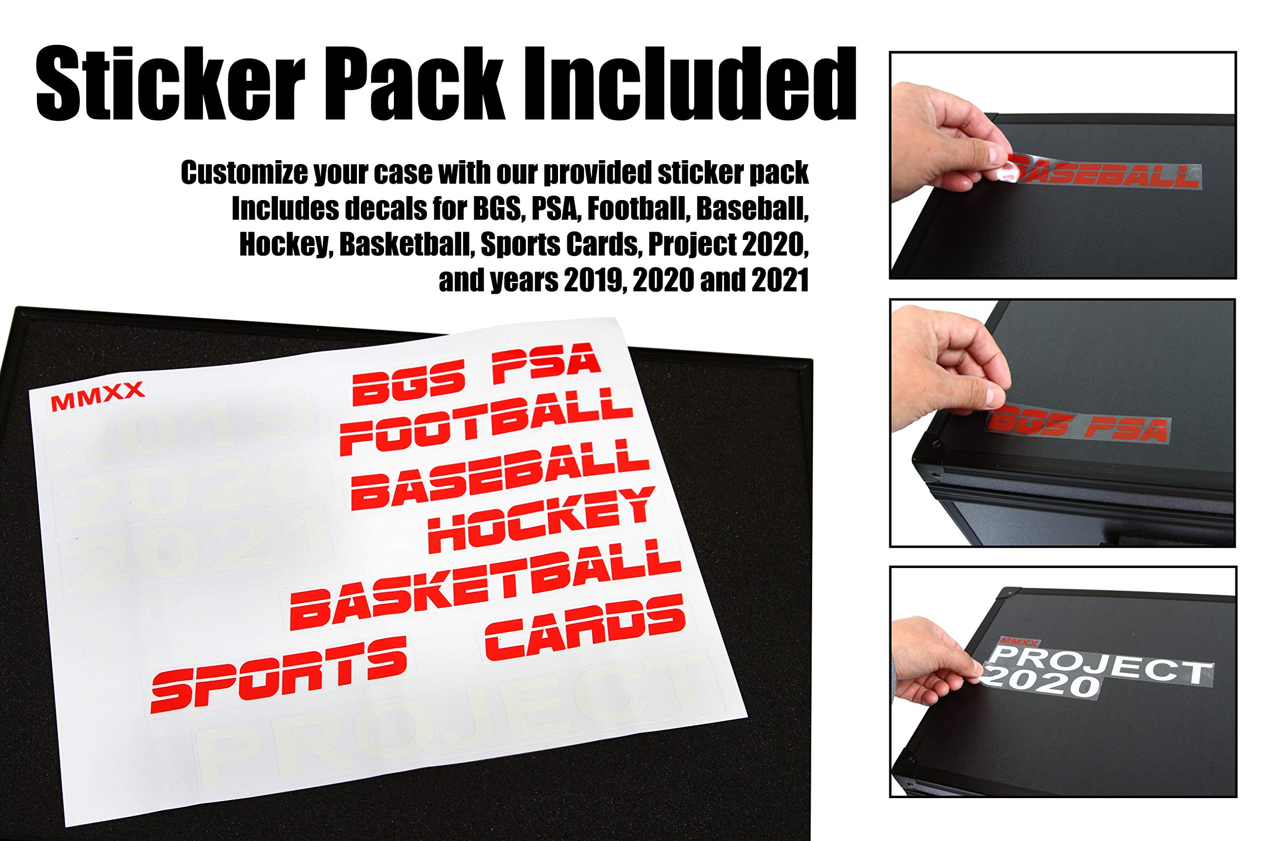 2TUFF Graded Card One-Touch and Screwdown Sports Card Case - Fits PSA and BGS Graded Slabbed Cards One Touch Screw Down Cases - 4 Slots with Lockable Latch