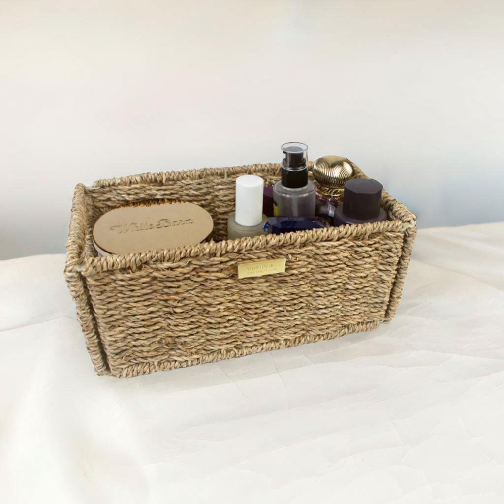ADO Basics Hand Woven Seagrass foldable Wicker Basket 11.3x6x5 inches