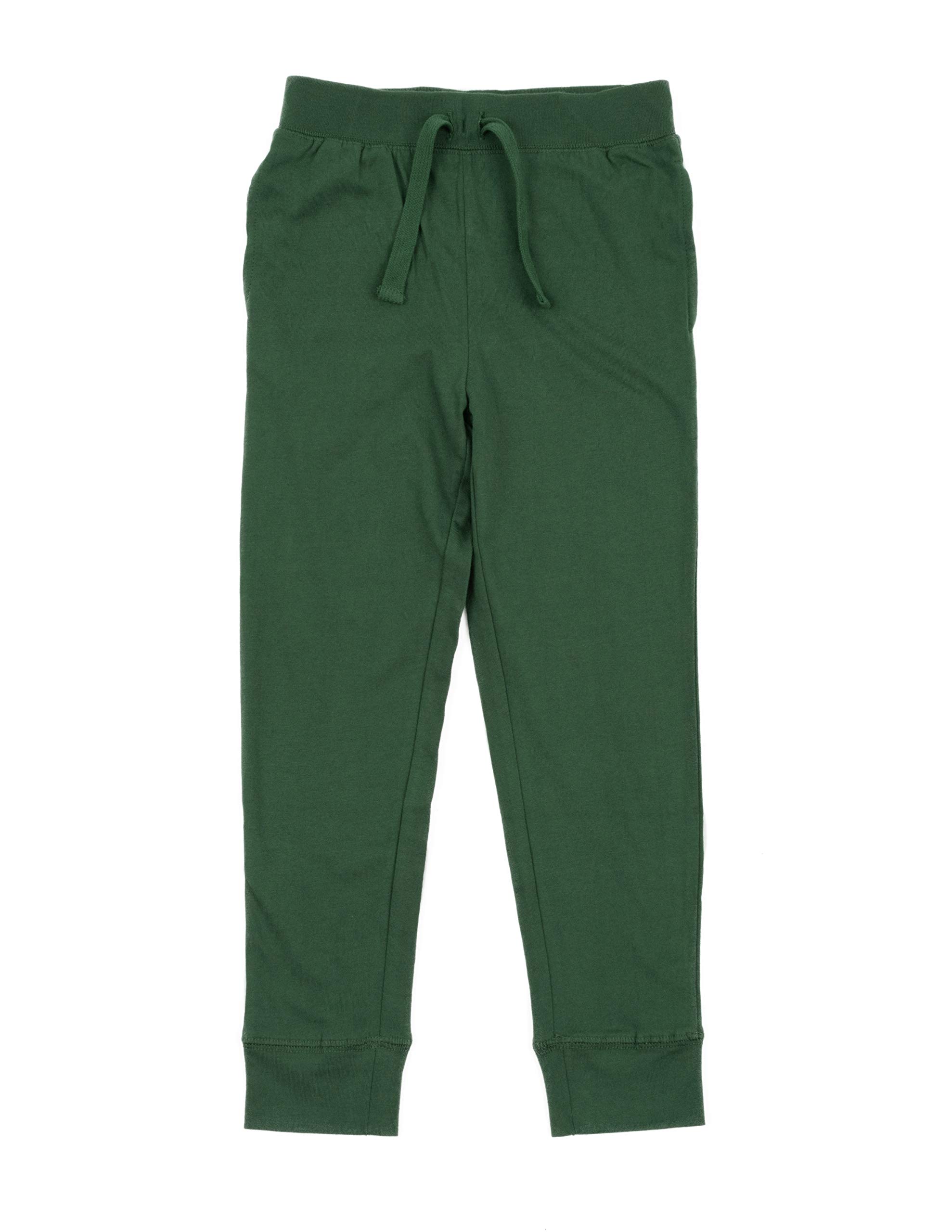 Leveret Kids Boys and Girls Drawstring Pants Cotton Uniform Green 8 Year