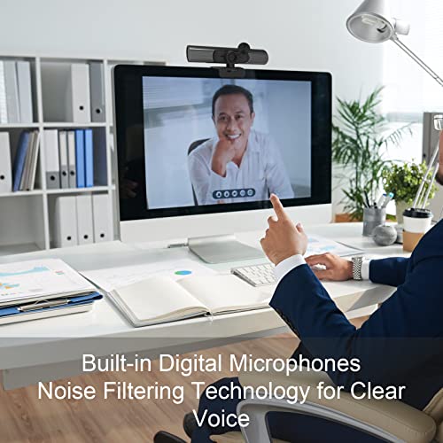 2K Webcam,Live Streaming Autofocus Dual Microphone Web Cam with Privacy Cover,110 Degree View Angle Web Camera for Video Calling, Recording, Conferencing, Gaming