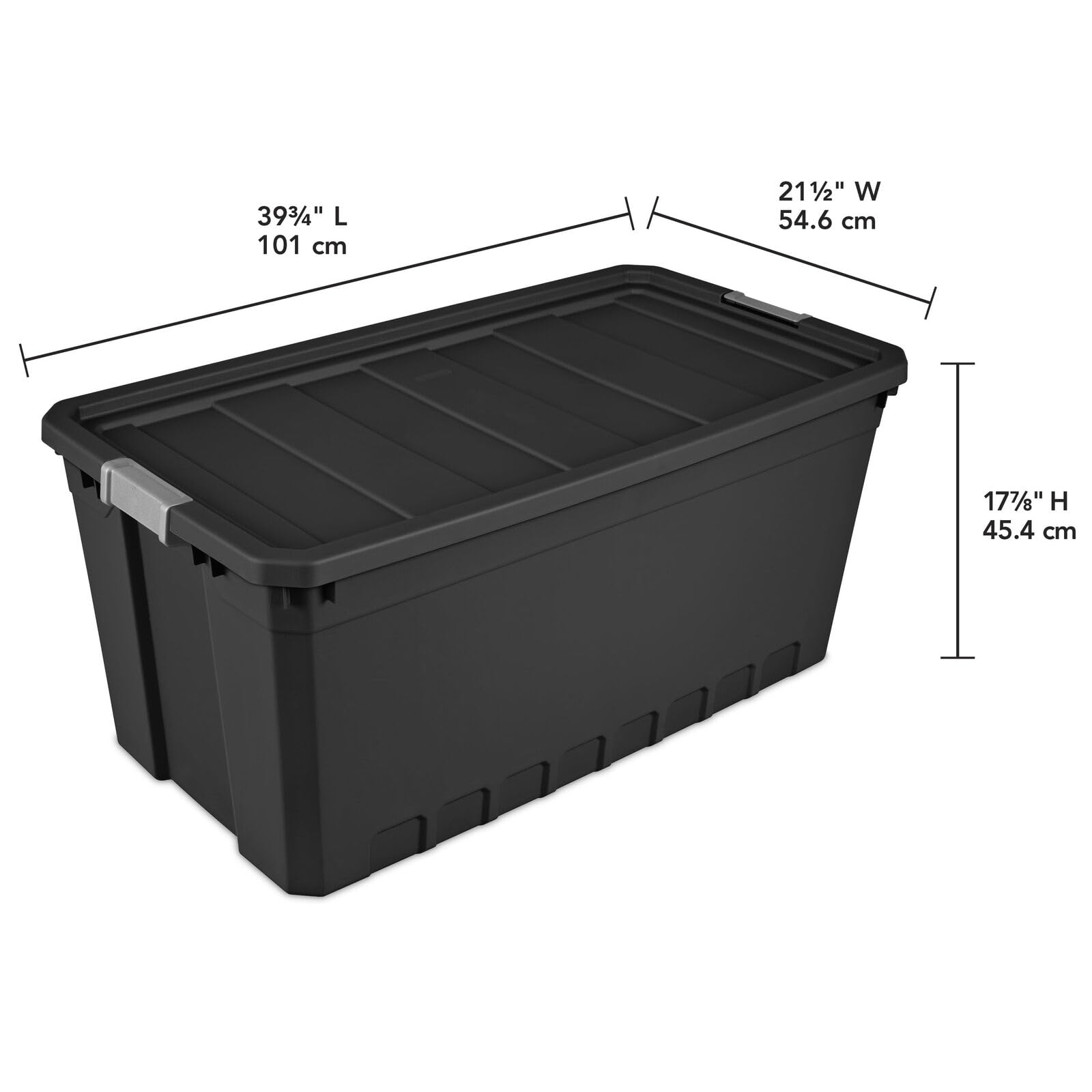 3 pack 50 Gallon Stacker Tote Plastic, Black, Portable Storage Box