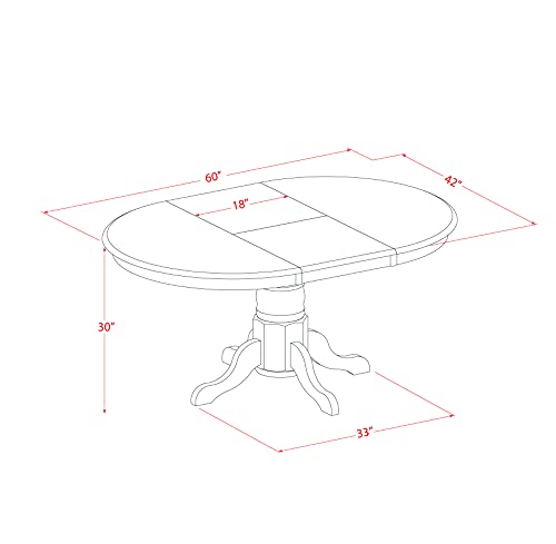 East West Furniture AVWE5-LWH-W Dining Table Set, 5 Pieces