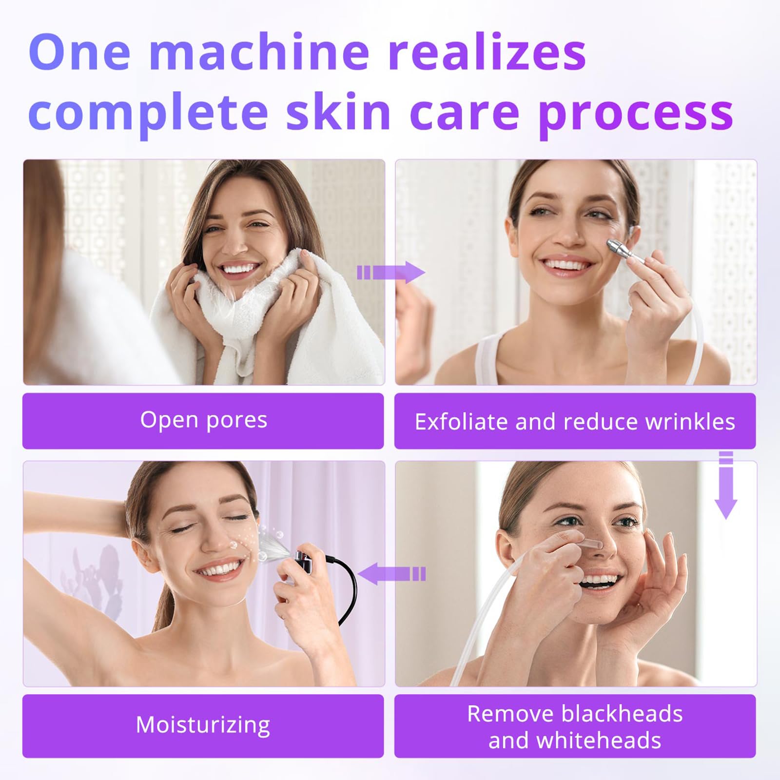 UNOISETION Diamond Microdermabrasion Machine Professional, 3 in 1 Dermabrasion Facial Peeling Skin Care Device for Salon Personal Home Use