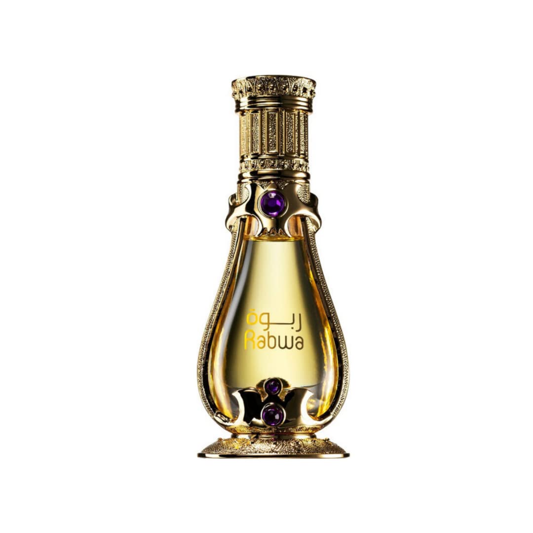 RASASI Rabwa for Men and Women Unisex 19ml(0.6 oz) | Concentrated Perfume Oil | Smooth Woody and Patchouli Notes Enhanced by Bergamot | Elegant Bottle