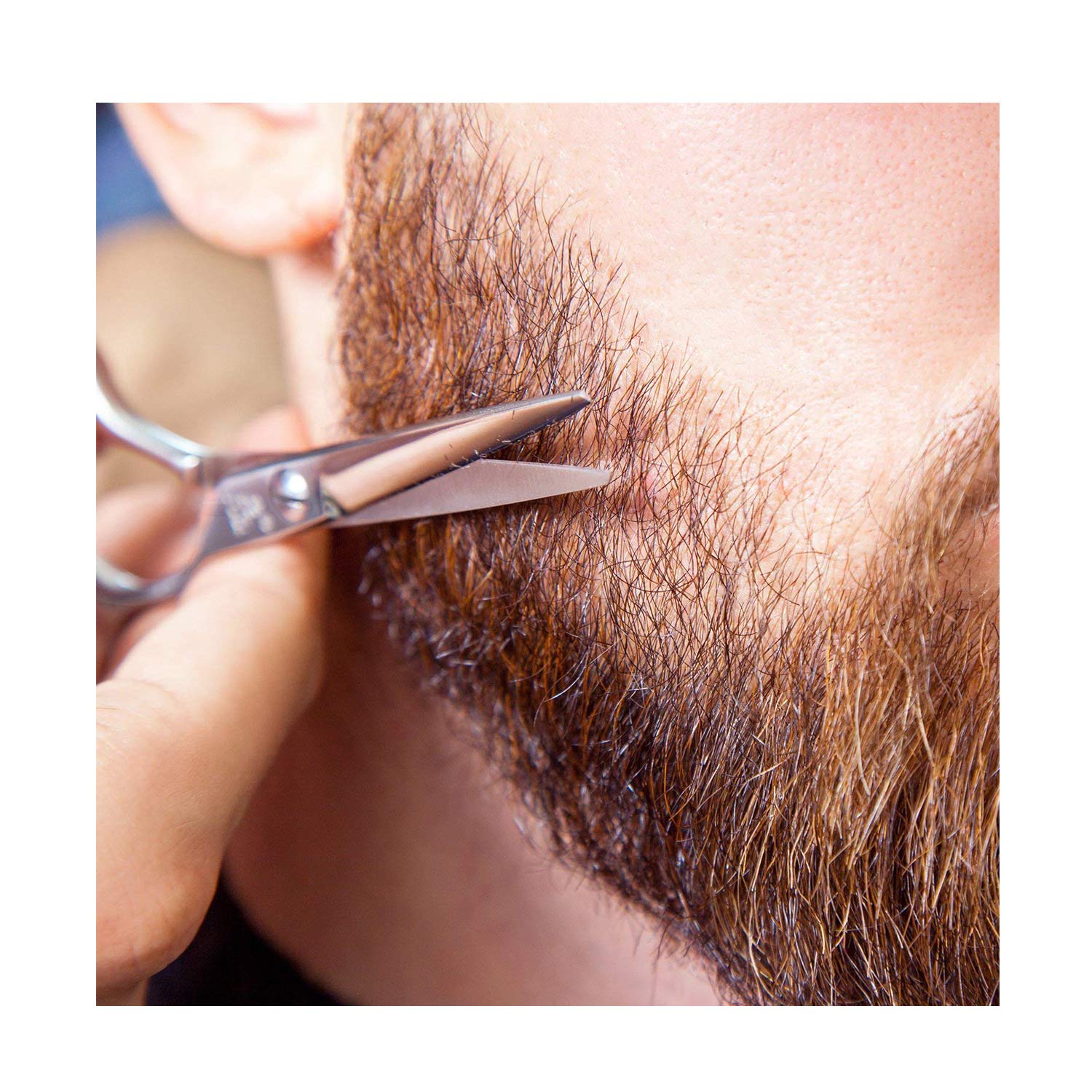 Motanar 4 Pieces Beard Scissors Set, Grooming Scissors Men and Mustache Beard Combs Beard Grooming Kit with Storage Bag