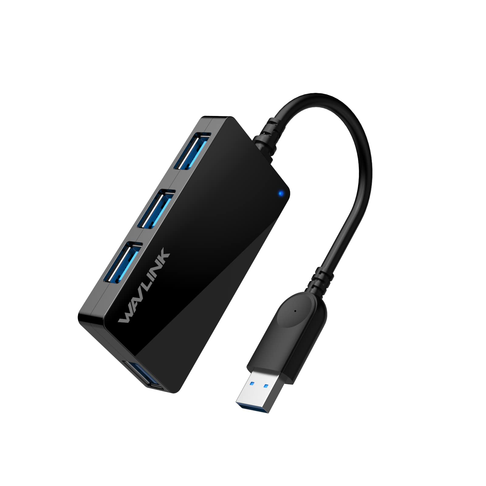 4-Port USB Hub 3.0, WAVLINK USB Splitter for Laptop, Ps4 Keyboard and Mouse Adapter for Dell, Asus, HP, MacBook Air, Surface Pro, Acer, Xbox, Flash Drive, HDD, Console, Printer, Camera