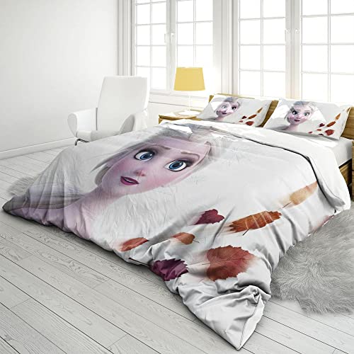 AKARDO Elsa Ice Princess Queen Anime Duvet Covers Soft Microfiber Washed Duvet Cover Set 3 Pieces with Zipper Closure,Beding Set (01,Twin (68"x86"))