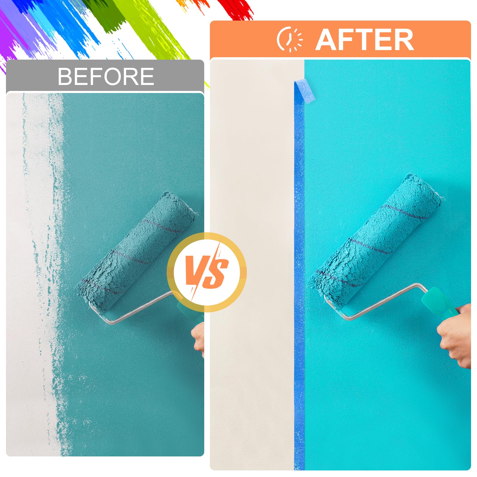 KICNIC Blue Painter's 1 Roll, Multi Surface Masking Tape 0.7 Inch x 60 Yard, Painting and Decoration Supplies, Indoor and Outdoor Use