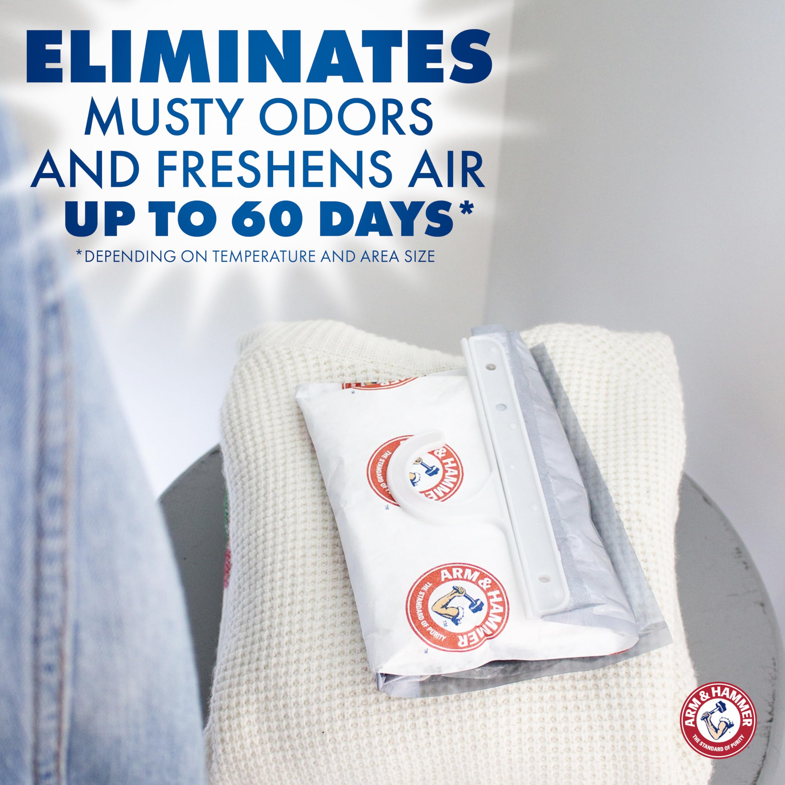 Arm & Hammer Fragrance Free Hanging Moisture Absorber Dehumidifier and Odor Eliminator 2 Pack - Traps Moisture for Fresher, Cleaner Air