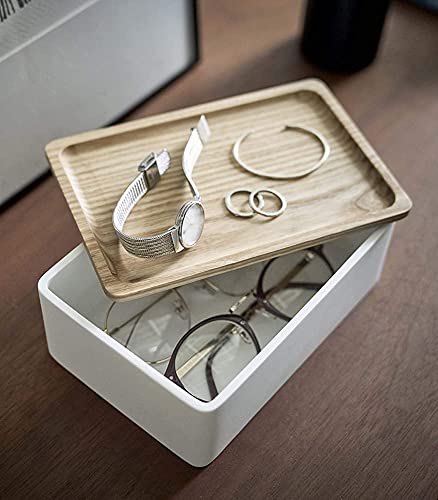 Yamazaki Accessory Box Home | Polystone | Jewelry Organizer, One Size, Ash