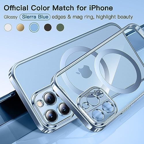 Alphex Magnetic Case for iPhone 13 Pro, Compatible with MagSafe, Super Strong Magnet, Look as Bare iPhone, Anti-Yellow, 8FT Military Grade Shockproof Matte Slim Phone Case 6.1 inch, Sierra Blue