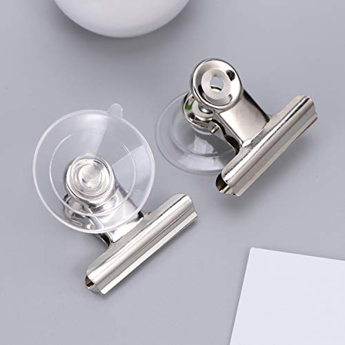 YARNOW 8 Pcs Suction Cup Clip Display Business Cards Holder Stand Clear Clamps Hanging Home Office Accessories