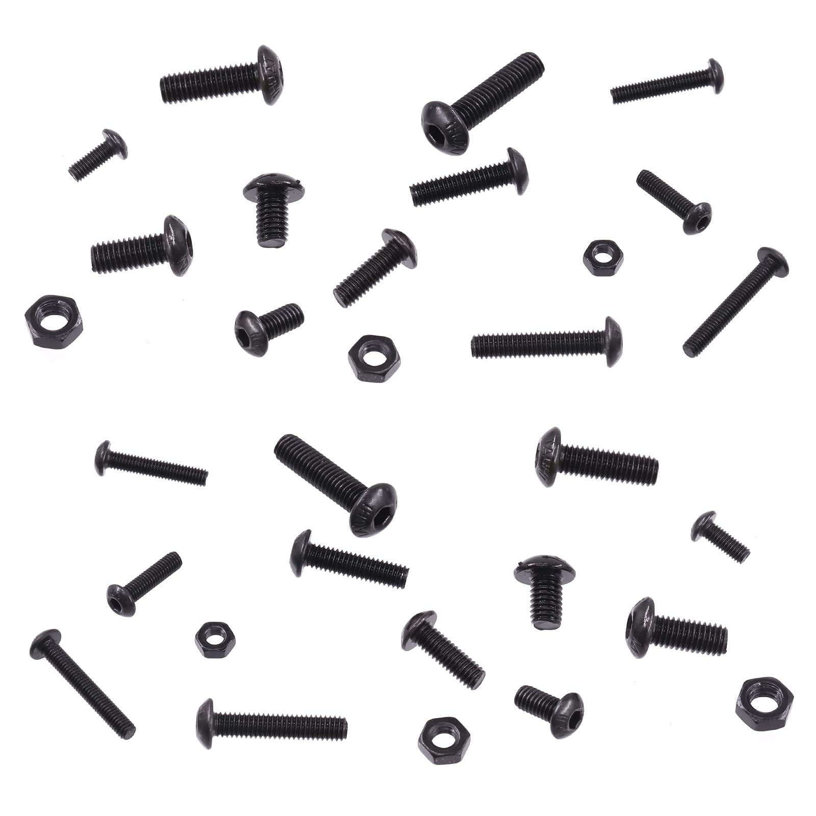 Hilitchi 460-Pcs M3 M4 M5 Button Head Hex Socket Head Cap Bolts Screws Nuts Assortment Kit - 10.9 Grade Alloy Steel