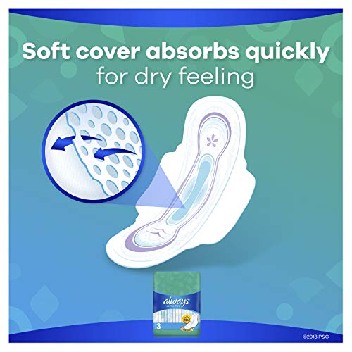 Always Ultra Thin Size 3 Extra Long Super Pads with Wings Unscented, 28 Count