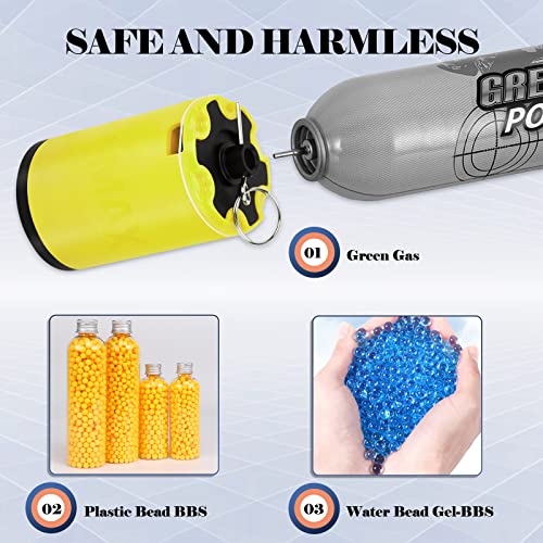 ARMARD Airsoft Grenade,Gel Blaster Grenade Launcher,Paintball Grenade,Metal Pull Ring, 6mm BBS Tactical Whirligig Impact Grenade, 7mm Gel Shower for Strike Game
