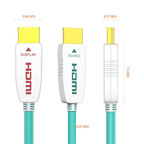 RUIPRO 8K Fiber Optic HDMI Cable 50 Feet 48Gbps 8K60Hz 4K120Hz Dynamic HDR eARC HDCP2.2/2.3 for RTX4080/4090/3080/3090, Xbox S/X, PS5/4, AVR, Projector, LG/Samsung/Sony TV