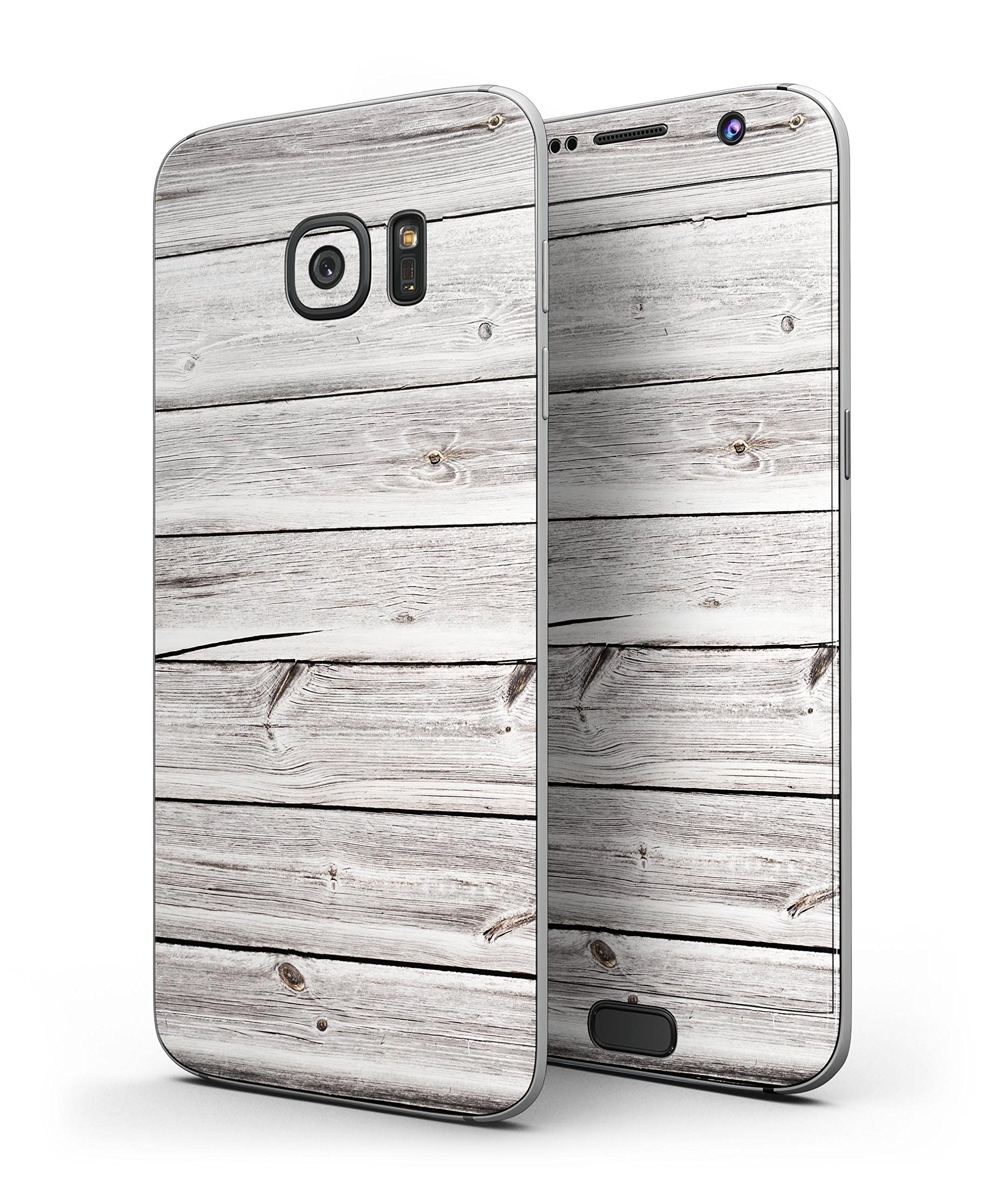 Design Skinz Design Skinz Aged White Wood Planks Full-Body Wrap Decal Skin-Kit for The Galaxy S7 Edge