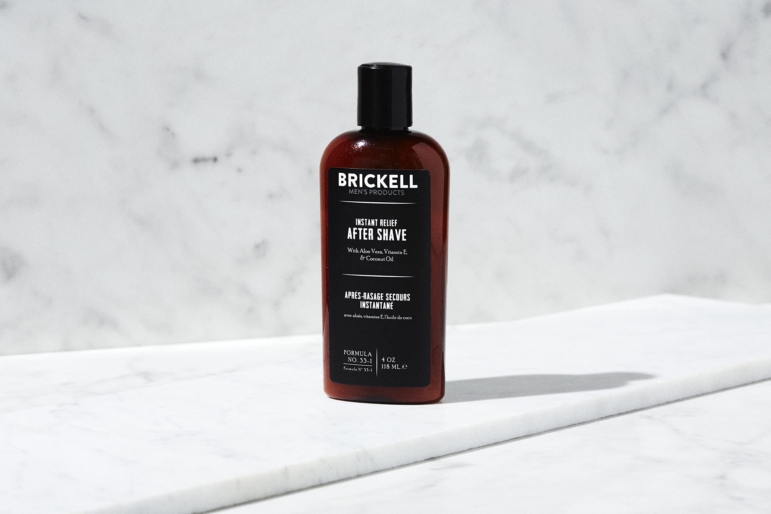 Brickell Men's Products Instant Relief Aftershave for Men, Natural and Organic Soothing After Shave Balm to Prevent Razor Burn, 4 Ounce, Scented